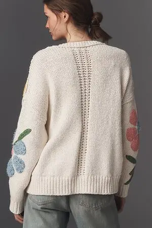PILCRO Textured Icon Cardigan Sweater - Ivory