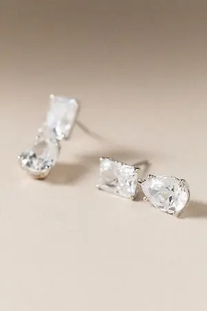 Nadri Soleil Crystal Drop Earrings - Silver