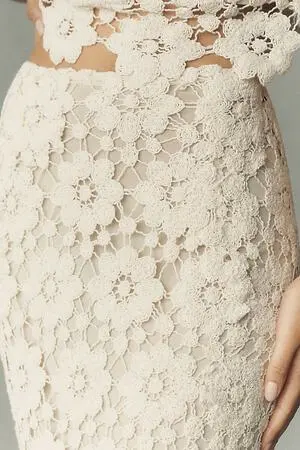 Bardot Veneta Cotton Crochet Midi Skirt