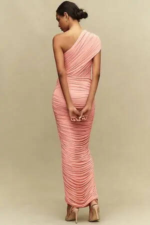 Ronny Kobo Emina One-shoulder Gathered Maxi Dress - Pink