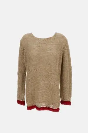 Comme Des Garçons Linen Crewneck Sweater - Beige