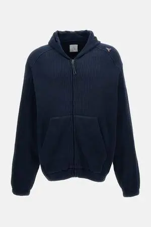 ROA Cotton Honeycomb Weave Hoodie - Blu