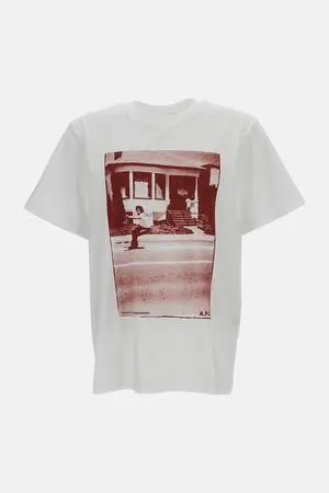 A.p.c. Short-sleeved Shirt With Print - White