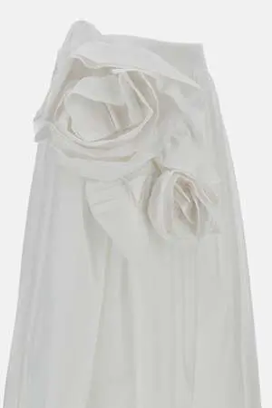 Simone Rocha Basque Rosette Midi Skirt - White