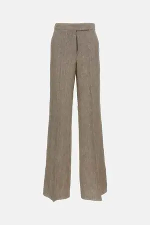 Max Mara Linen Palazzo Trousers - Beige