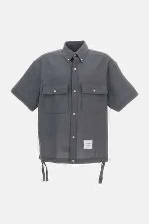 Thom Browne Oversized Short-sleeved Shirt - Grey