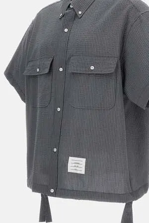 Thom Browne Oversized Short-sleeved Shirt - Grey