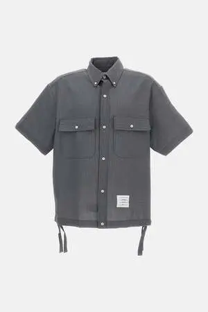 Thom Browne Camicia Oversize A Maniche Corte - Grey