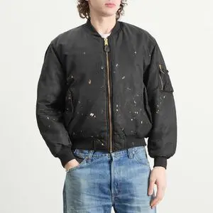 Mastercraft Union Washed Nylon Bomber Jacket - Black