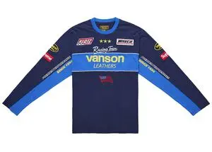 Supreme X Vanson Leathers Long Sleeve Top - Navy Blue