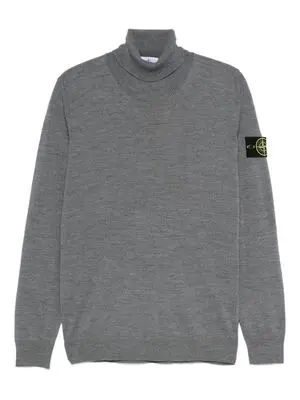 Stone Island Turtleneck Wool Sweater - Grey