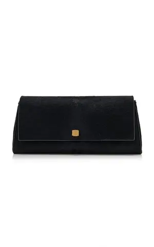 Khaite Audrey Haircalf Clutch - Black