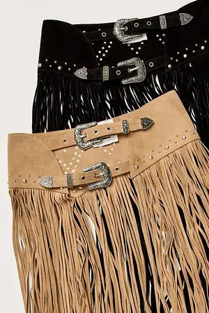 UNDERSTATED LEATHER Heart Em Maxi Skirt Belt - Black