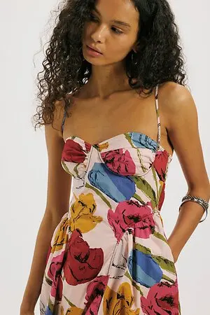 Free People Printed Midi Dress - Spring Combo