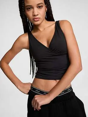Pink Ruched Performance Tops For Women