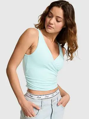 Pink Ruched Performance Tops For Women