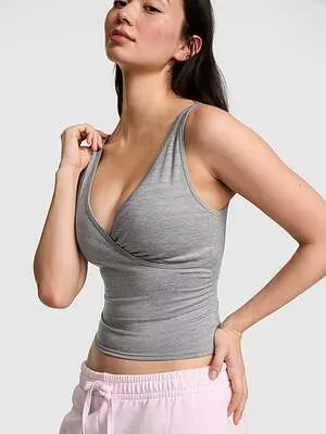Pink Relay™ Ruched Wrap Bra Tank - Grey