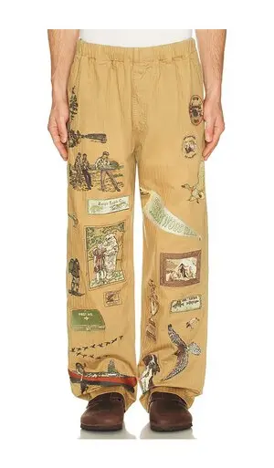 SAMUEL ZELIG Embroidered Patch Trail Pants - Brown