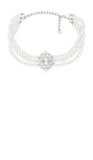 SELF-PORTRAIT Crystal Pearl Choker - Ivory