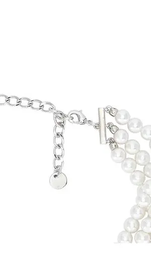 SELF-PORTRAIT Crystal Pearl Choker - Ivory