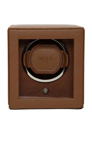 Wolf Cub Single Watch Winder With Cover - Brown