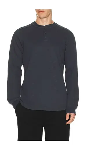 Barefoot Dreams Waffle Thermal Henley In . Also - Navy