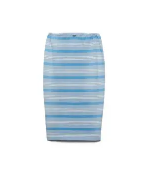 Prada Piqué Bayadere Print Skirt - Light Blue