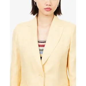 Max Mara Single-breasted Linen Blazer - Light Yellow