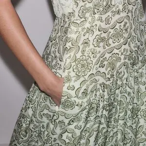 ME+EM Silk Cotton Lace Trimmed Maxi Dress - Green/light Cream