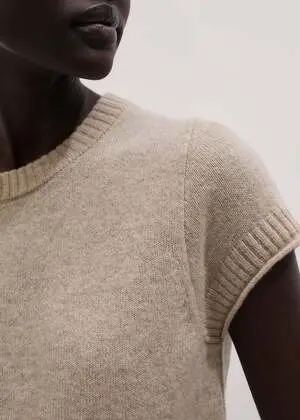ME+EM Cashmere Shrunken Knit Baby Tee - Oatmeal