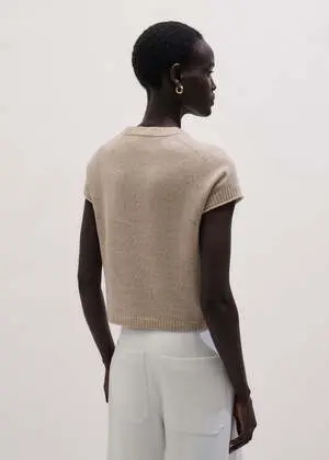 ME+EM Cashmere Shrunken Knit Baby Tee - Oatmeal
