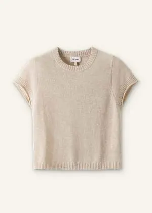 ME+EM Cashmere Shrunken Knit Baby Tee - Oatmeal