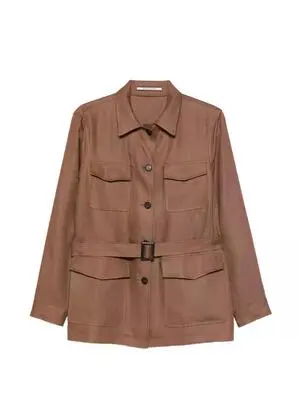 Tagliatore Lauren Belted Jacket - Brown