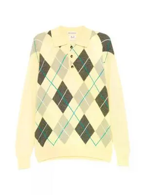 JW Anderson Argyle Button Knitwear - Yellow