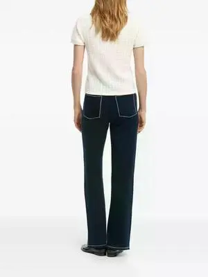 BARRIE Logo-appliqué Knitted Top - Neutrals