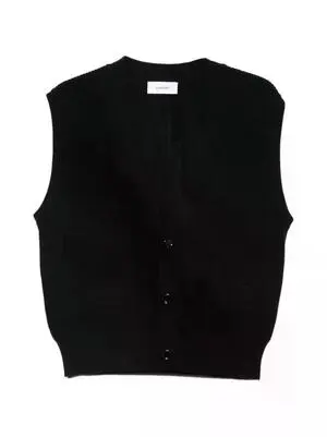 LARDINI Button V-neck Sleeveless Cardigan
