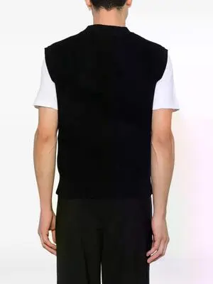LARDINI Button V-neck Sleeveless Cardigan
