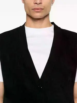 LARDINI Button V-neck Sleeveless Cardigan