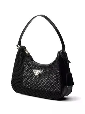 Prada Re-edition 2005 Mesh And Brushed Leather Bag