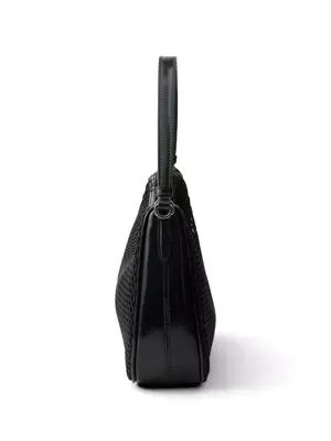 Prada Re-edition 2005 Mesh And Brushed Leather Bag