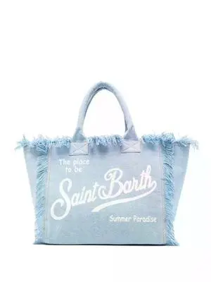 MC2 SAINT BARTH Fringed-detail Tote Bag - Blue