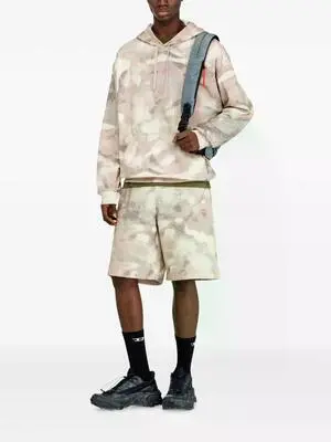 DIESEL® Abstract Camouflage Print Cotton Sweat Shorts