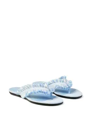 JIMMY CHOO Bay Flat Fringed Sandals - Blue