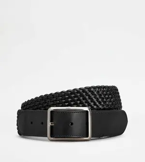 TOD'S Belt In Woven Leather - Black