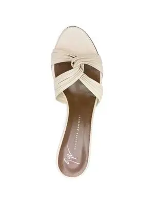 GIUSEPPE ZANOTTI Knotted Leather Sandals - Neutrals