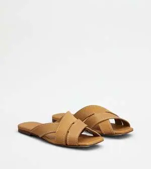 TOD'S Smooth Leather And Suede Sandals