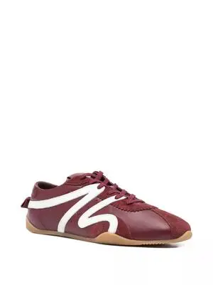 GIUSEPPE ZANOTTI Suede Detail Lace-up Sneakers - Red