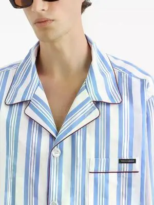 Dolce & Gabbana Striped Poplin Vanity Shirt - Blue