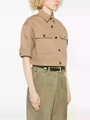 Max Mara Buttoned Cropped Jacket - Brown