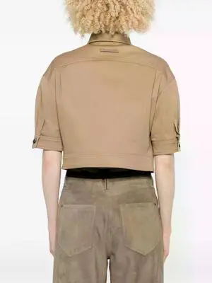 Max Mara Buttoned Cropped Jacket - Brown
